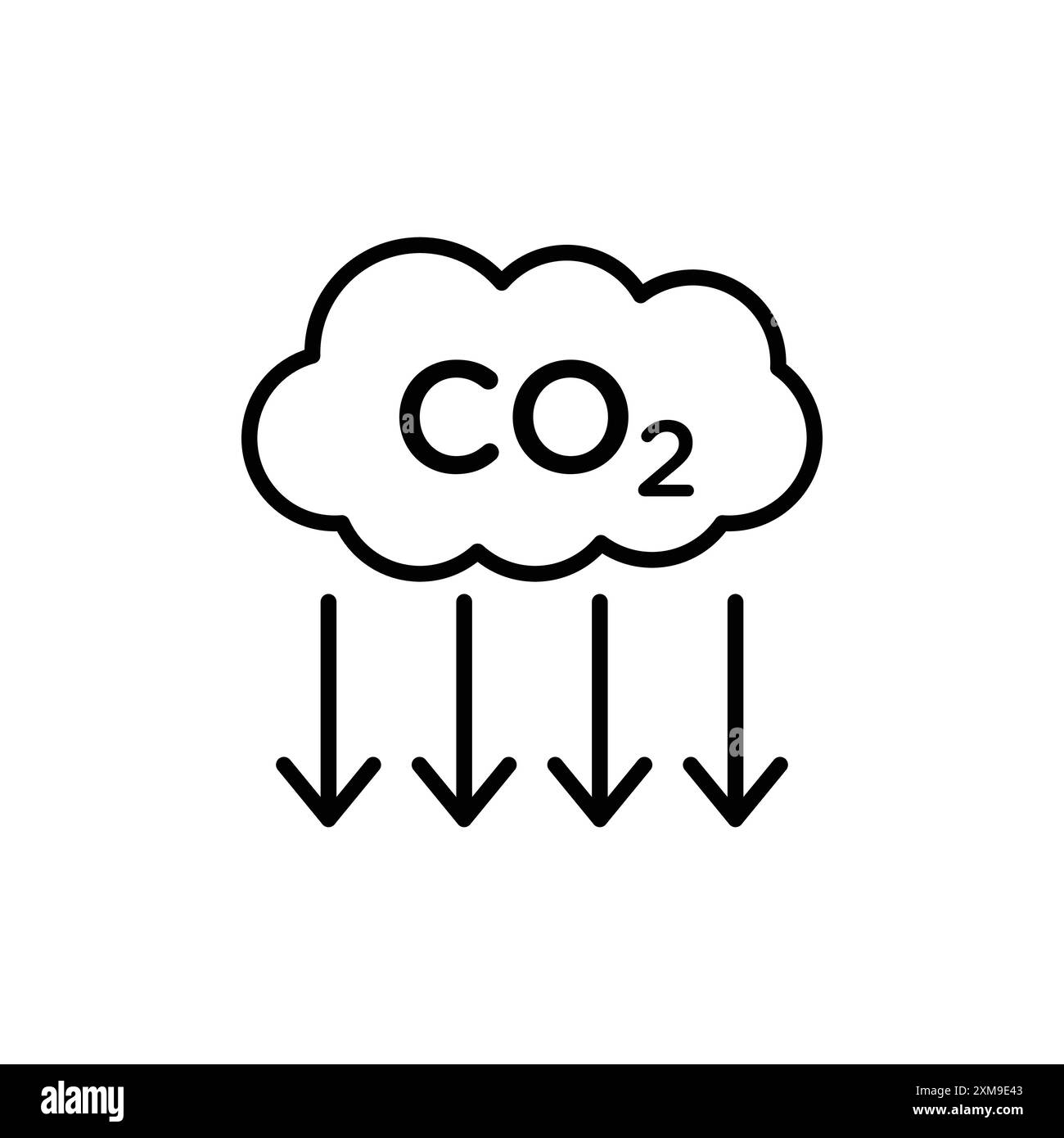 Reduce carbon dioxide co2 icon linear logo mark set collection in black and white for web Stock ...