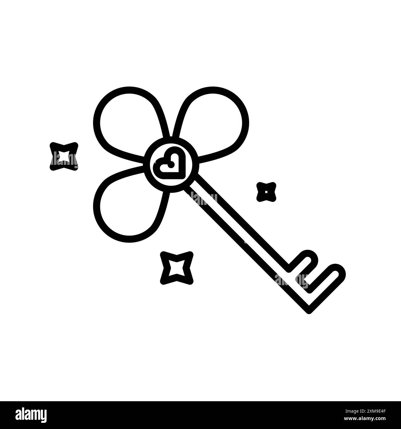 Magic Key icon linear logo mark set collection in black and white for web Stock Vector Image ...