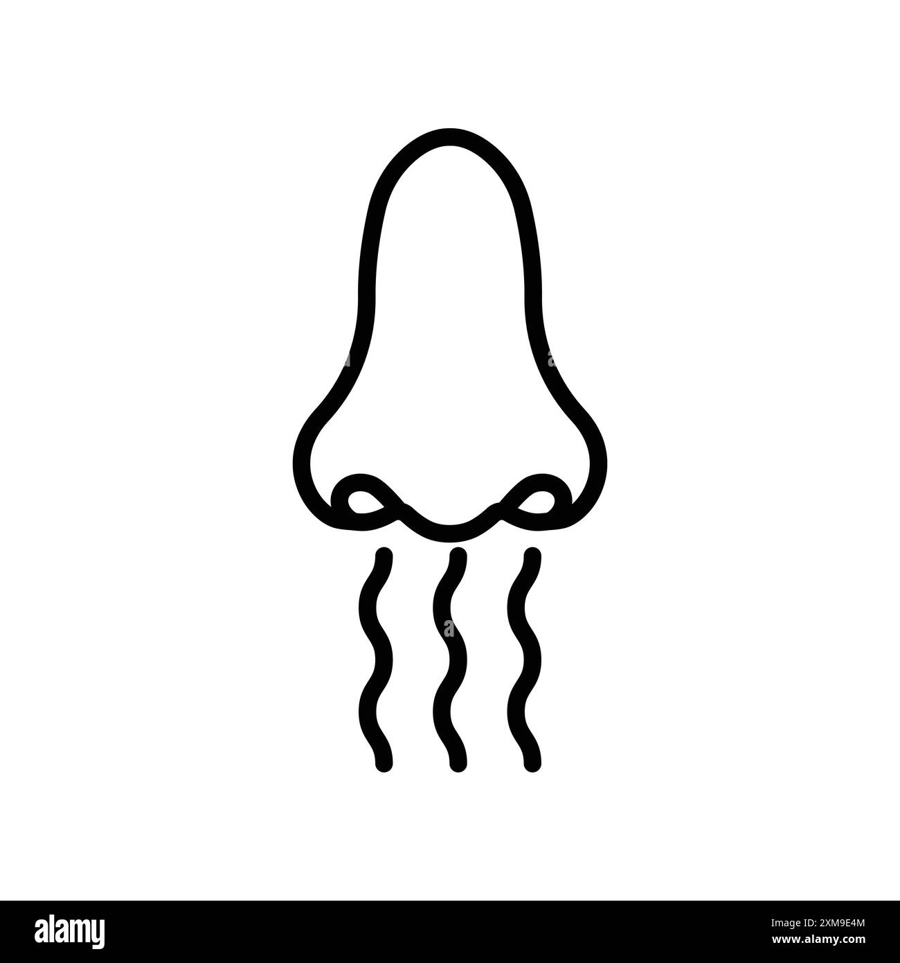 Nose with smoke icon linear logo mark set collection in black and white ...