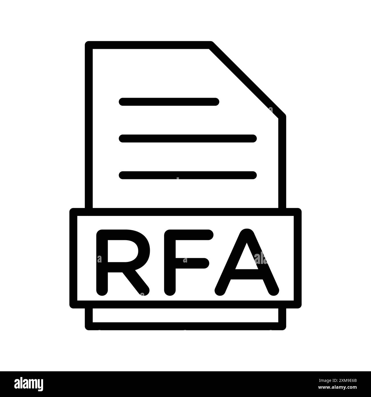 Rfa File Icon Linear Logo Mark Set Collection In Black And White For