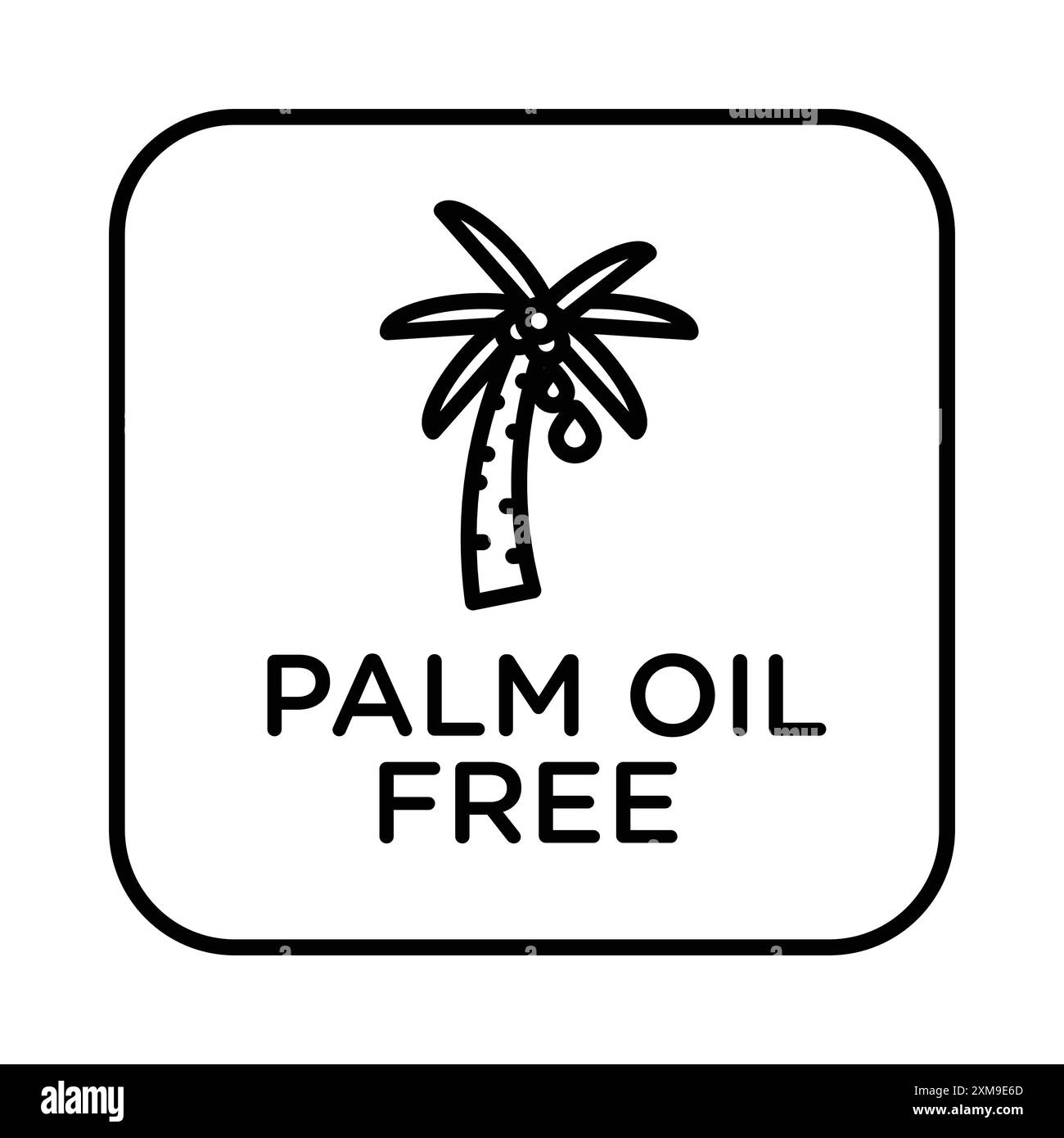 Palm oil free icon linear logo mark set collection in black and white ...