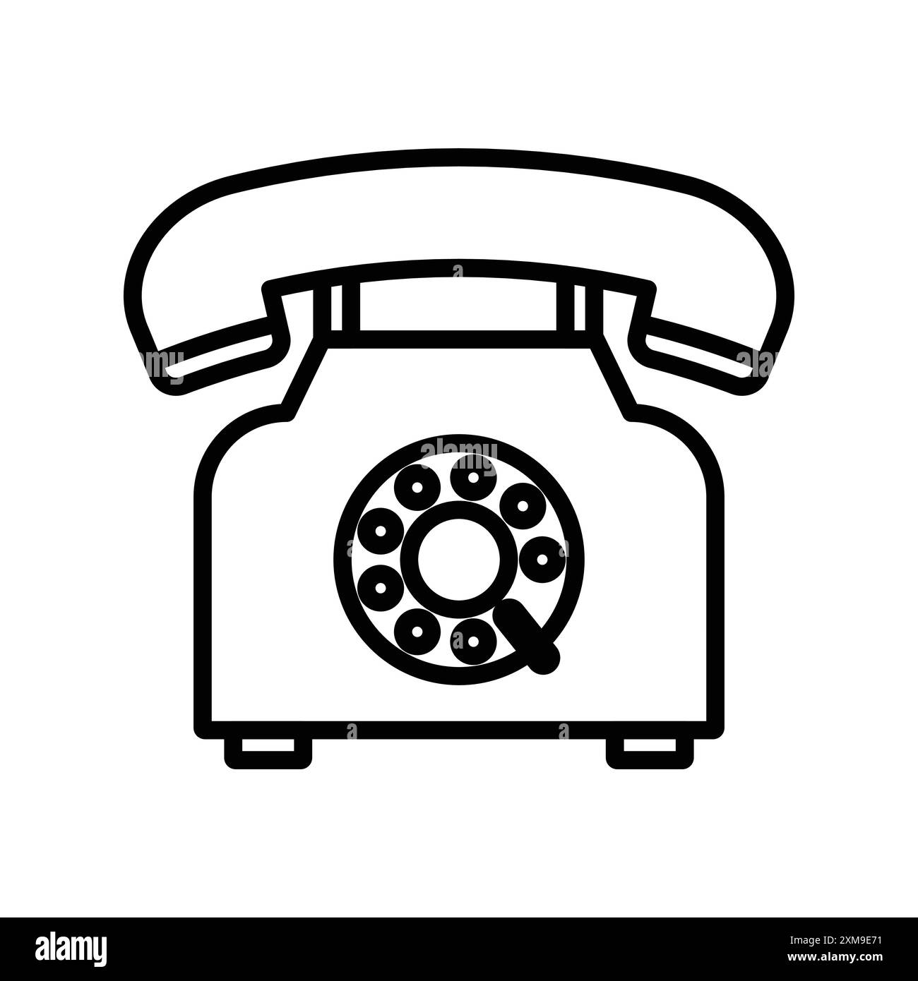 old phone icon linear logo mark set collection in black and white for ...