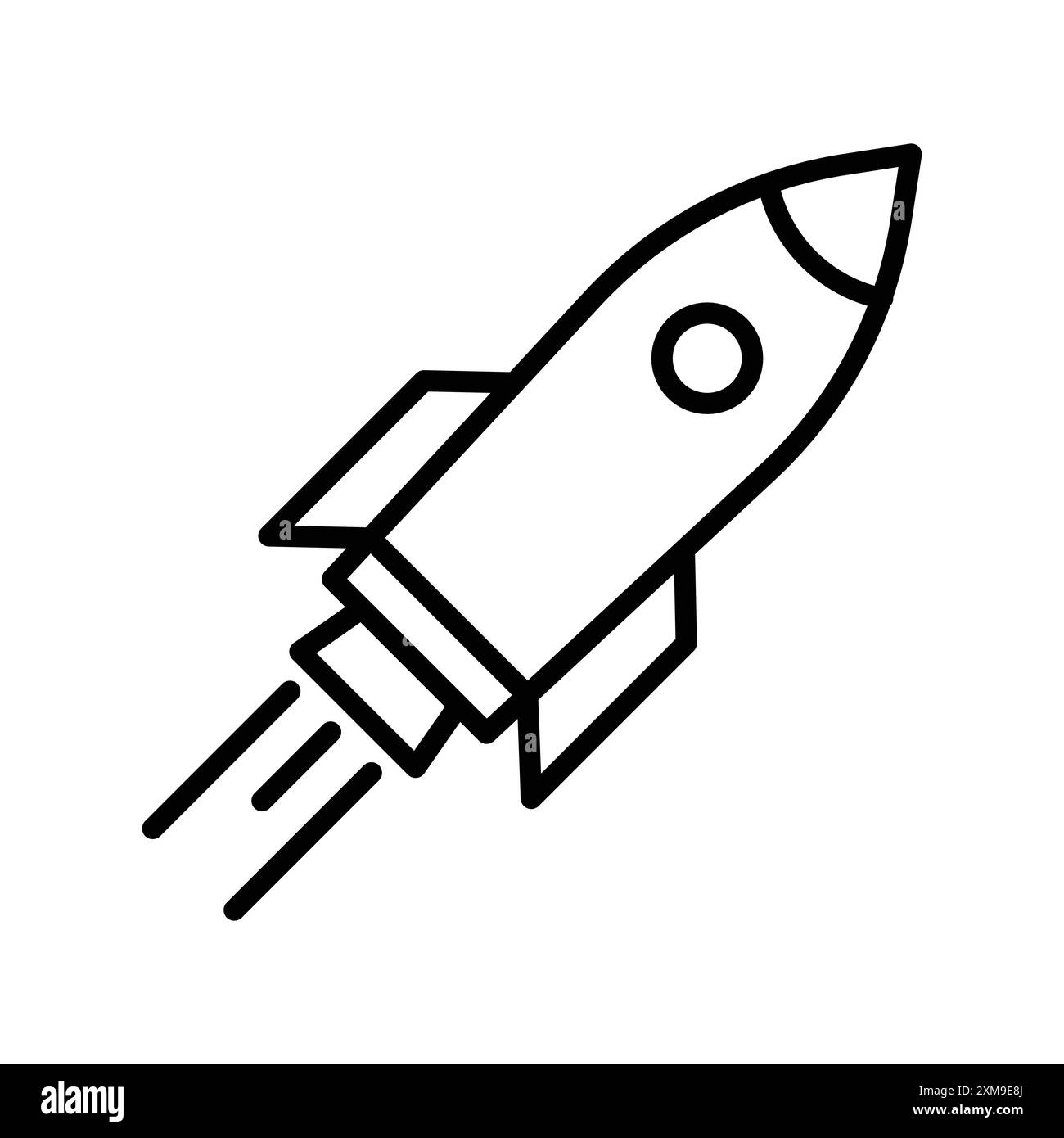 Rocket icon linear logo mark set collection in black and white for web ...