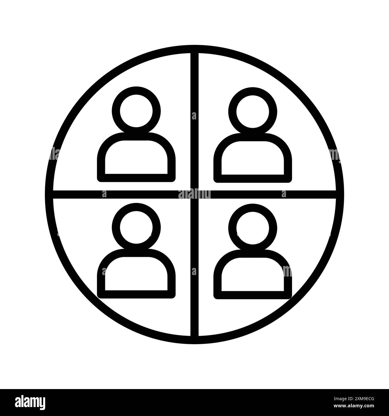 People segmentation icon linear logo mark set collection in black and white for web Stock Vector ...