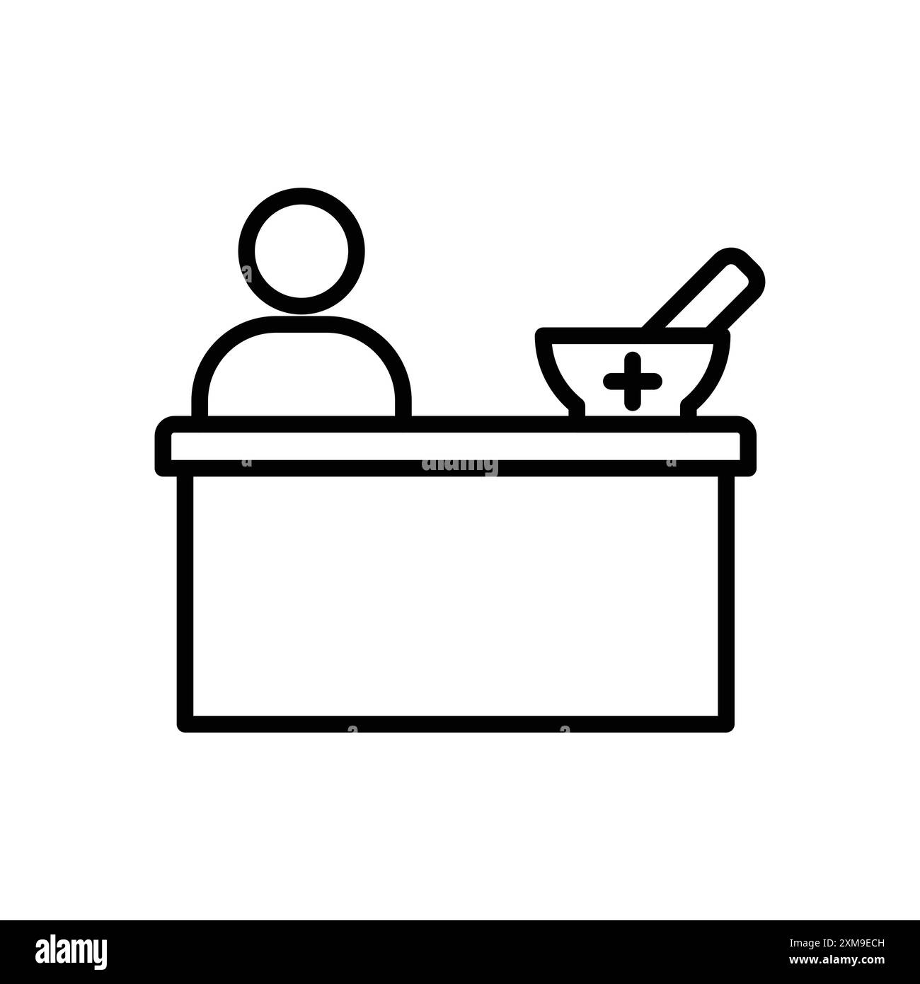 Pharmacist icon linear logo mark set collection in black and white for ...