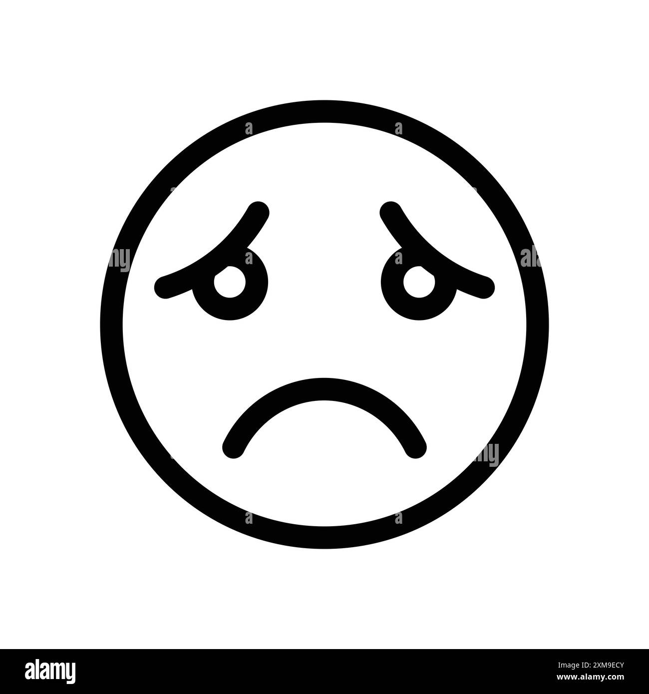 Sad, upset or lonely emoticon icon linear logo mark set collection in ...