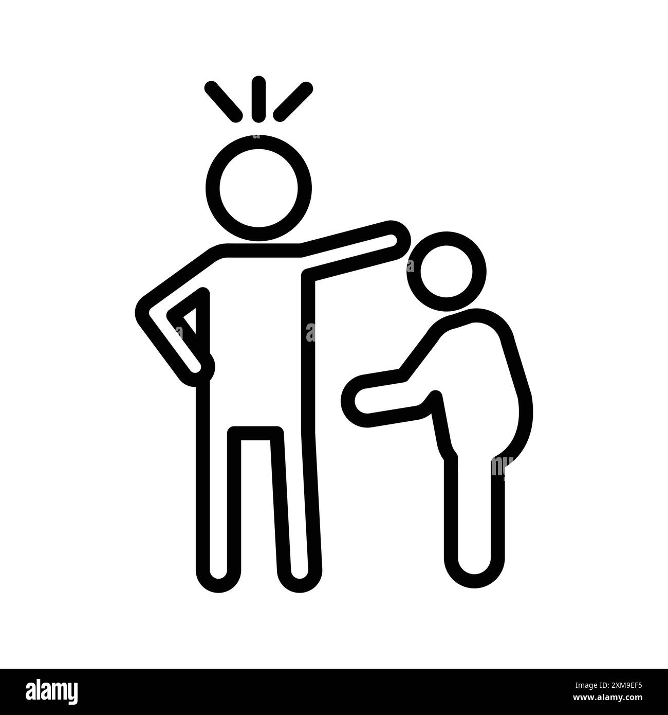 Parents scolding child icon linear logo mark set collection in black ...