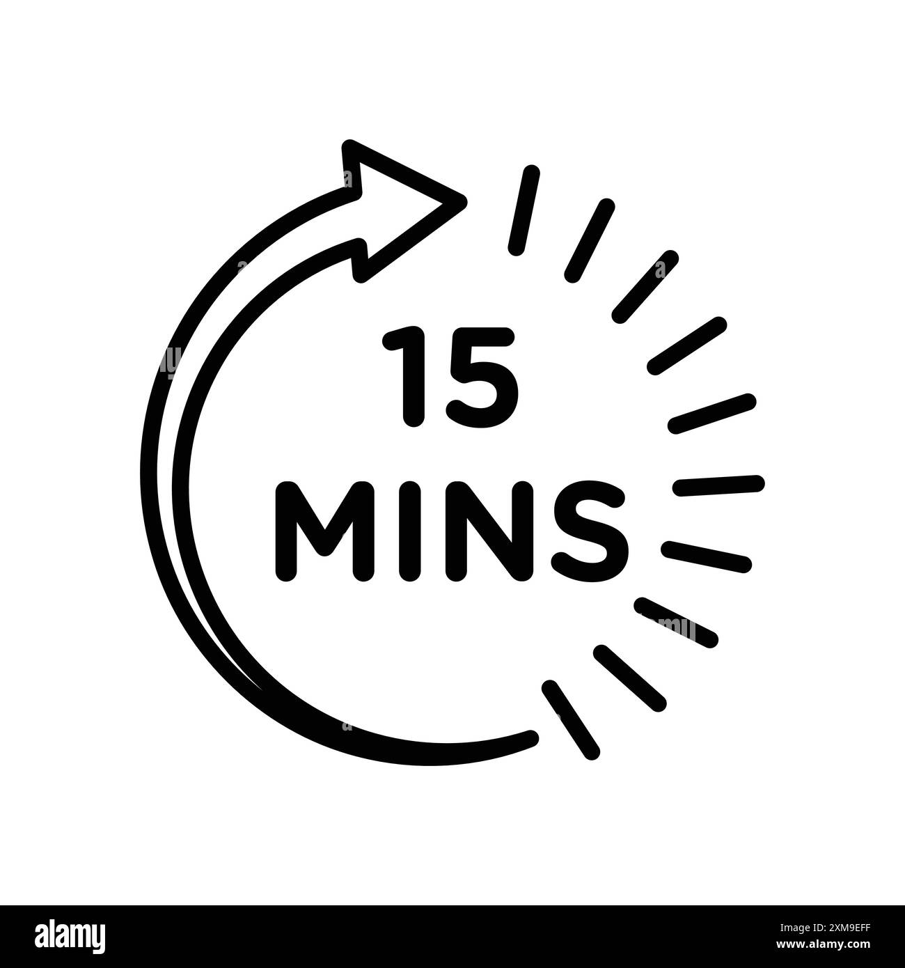 Minute timer icon linear logo mark set collection in black and white ...