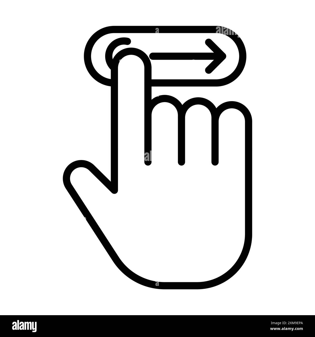 Swipe right icon linear logo mark set collection in black and white for web Stock Vector Image ...