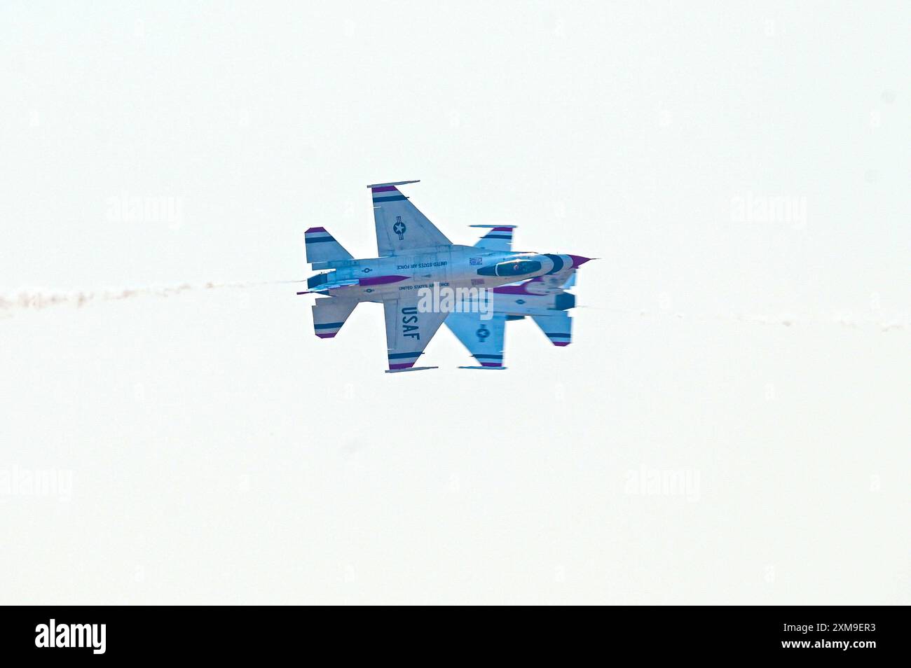 The U.S. Air Force Thunderbirds demonstrate a passover maneuver during ...