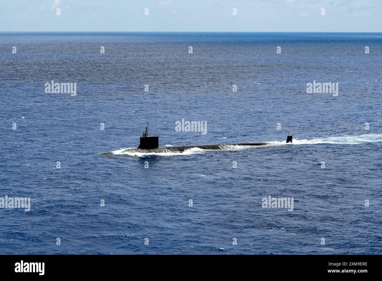 Virginia-class attack submarine USS North Carolina (SSN 777) sails in ...