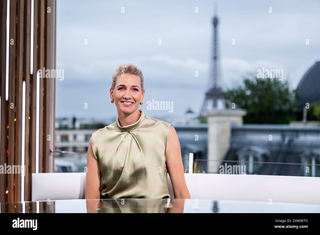 Paris, France. 26th July, 2024. 240726 Expert Karin Lundqvist poses for ...