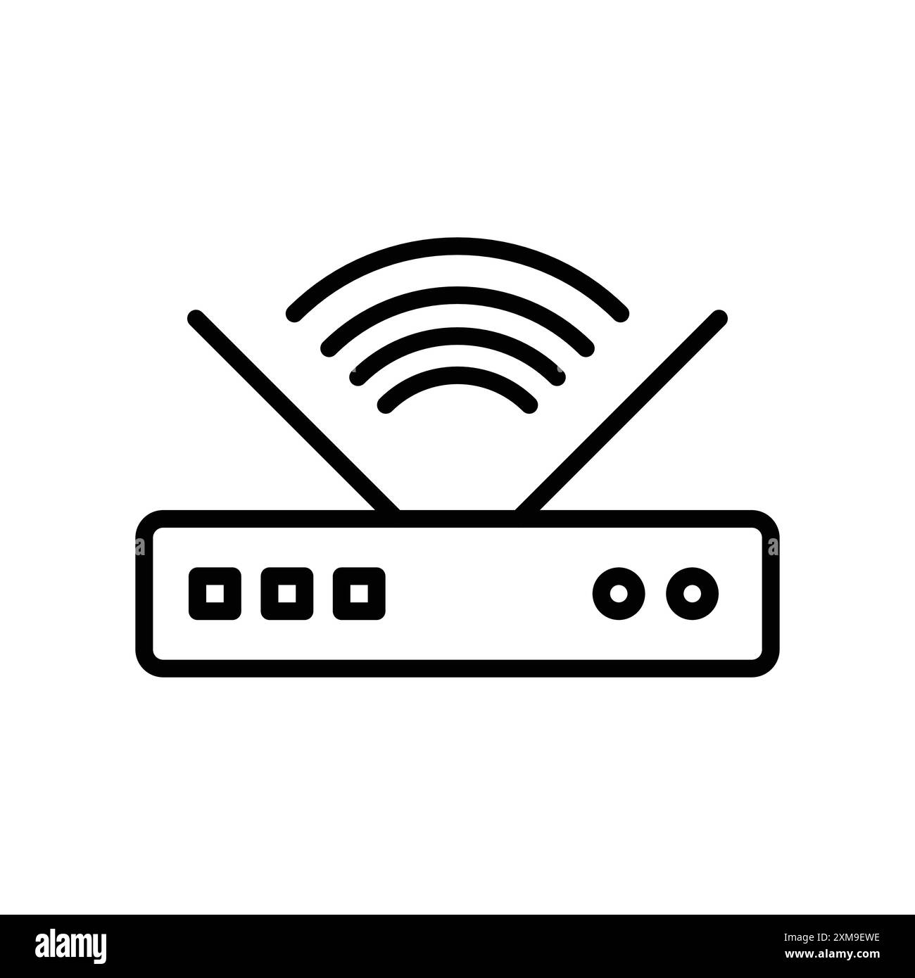 router icon linear logo mark set collection in black and white for web ...