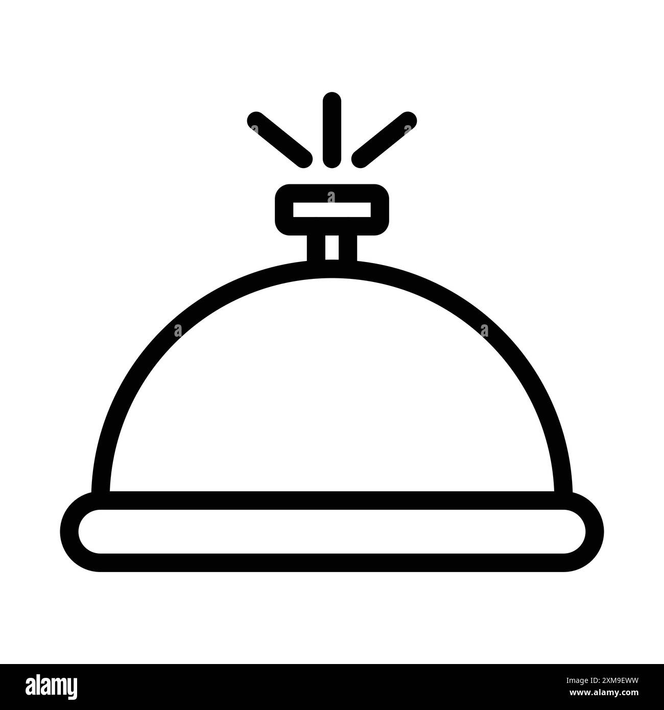 Service bell icon linear logo mark set collection in black and white ...