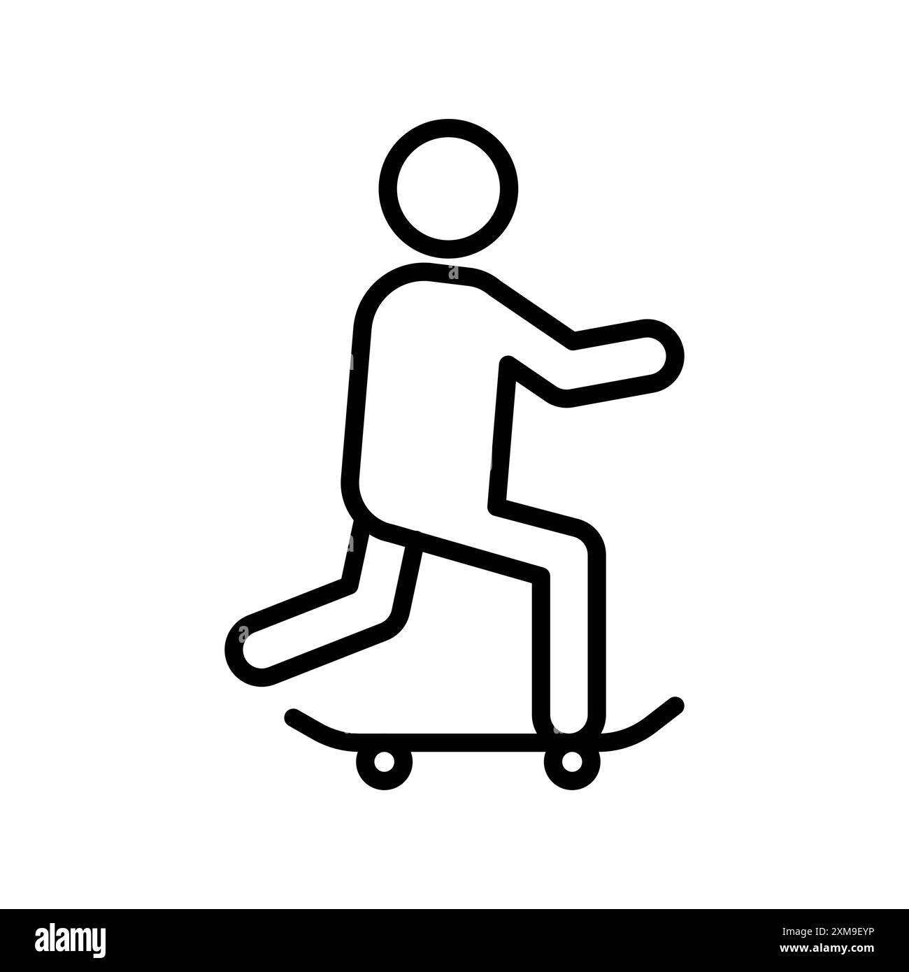 skateboarding icon linear logo mark set collection in black and white ...