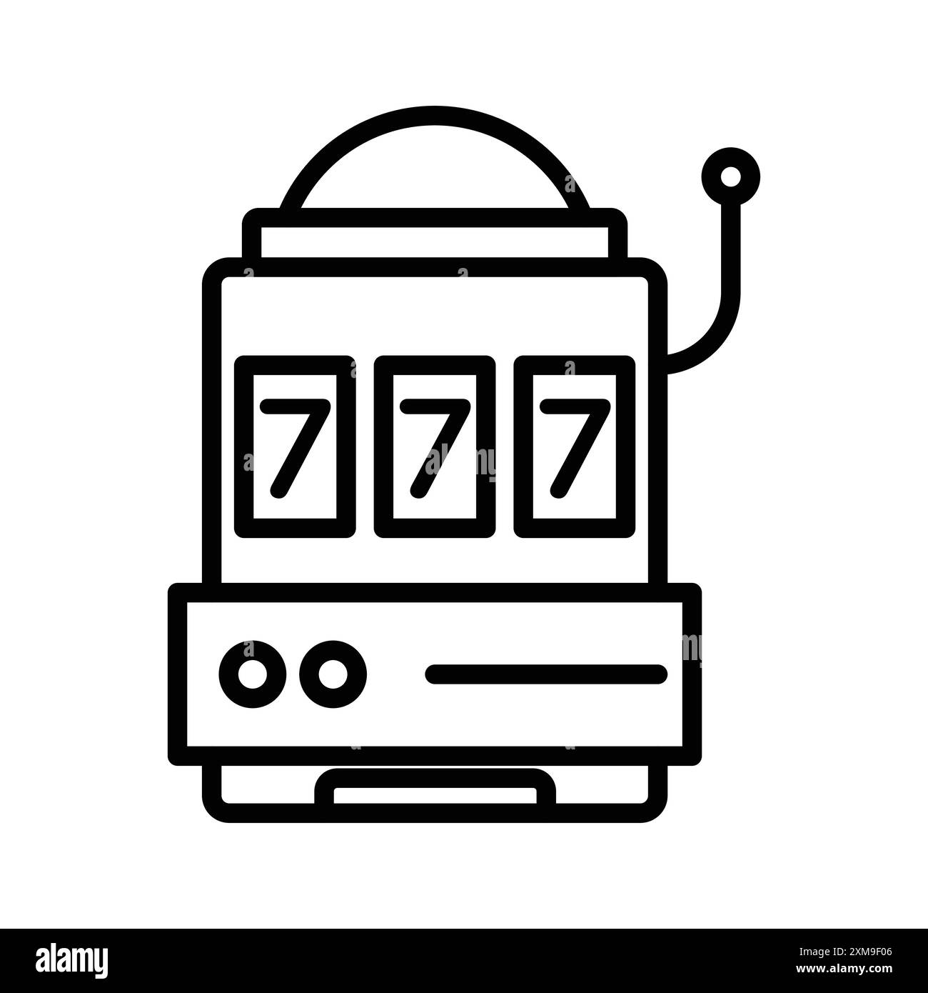 slot machine icon linear logo mark set collection in black and white ...