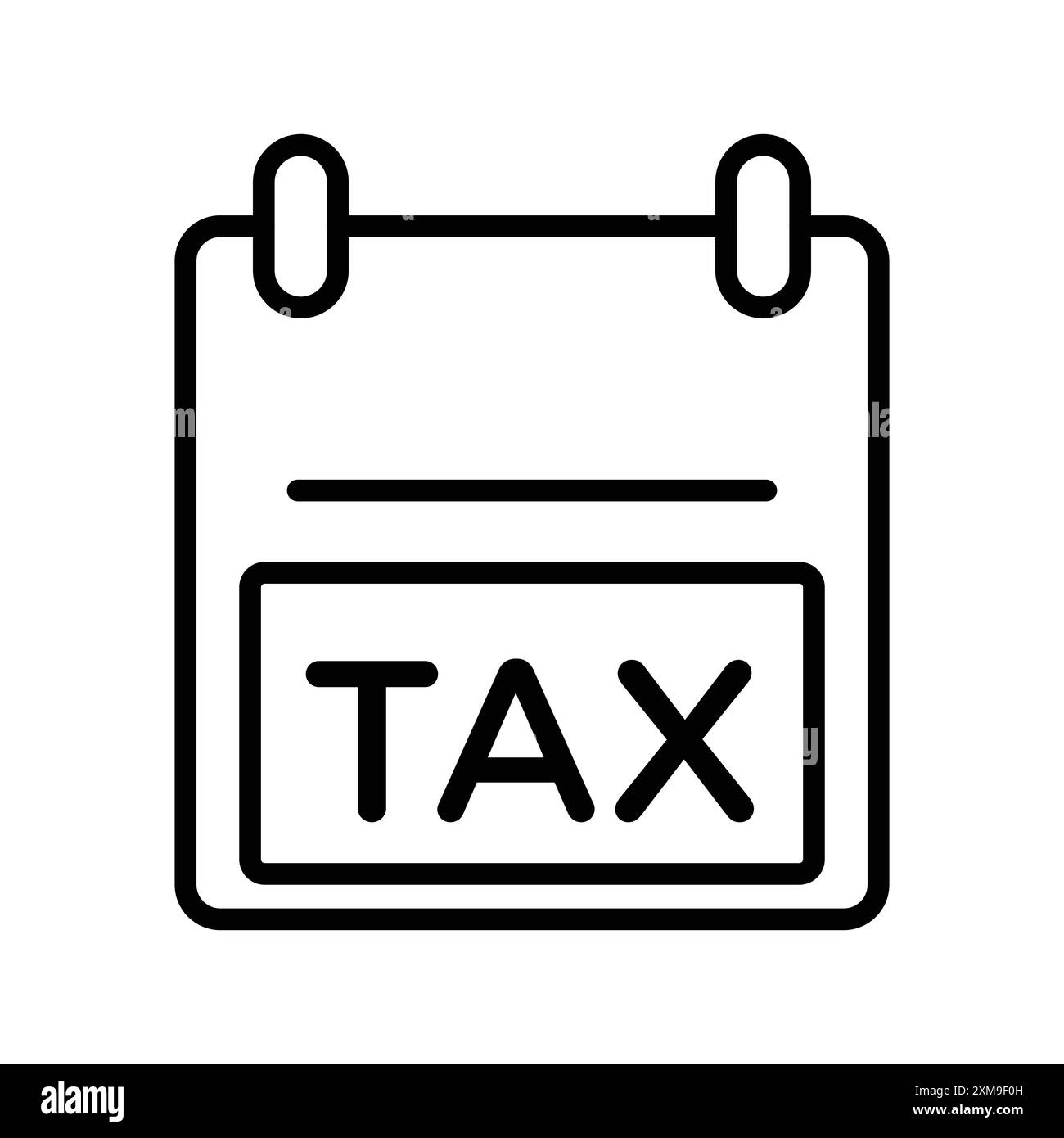 Tax reminder icon linear logo mark set collection in black and white ...