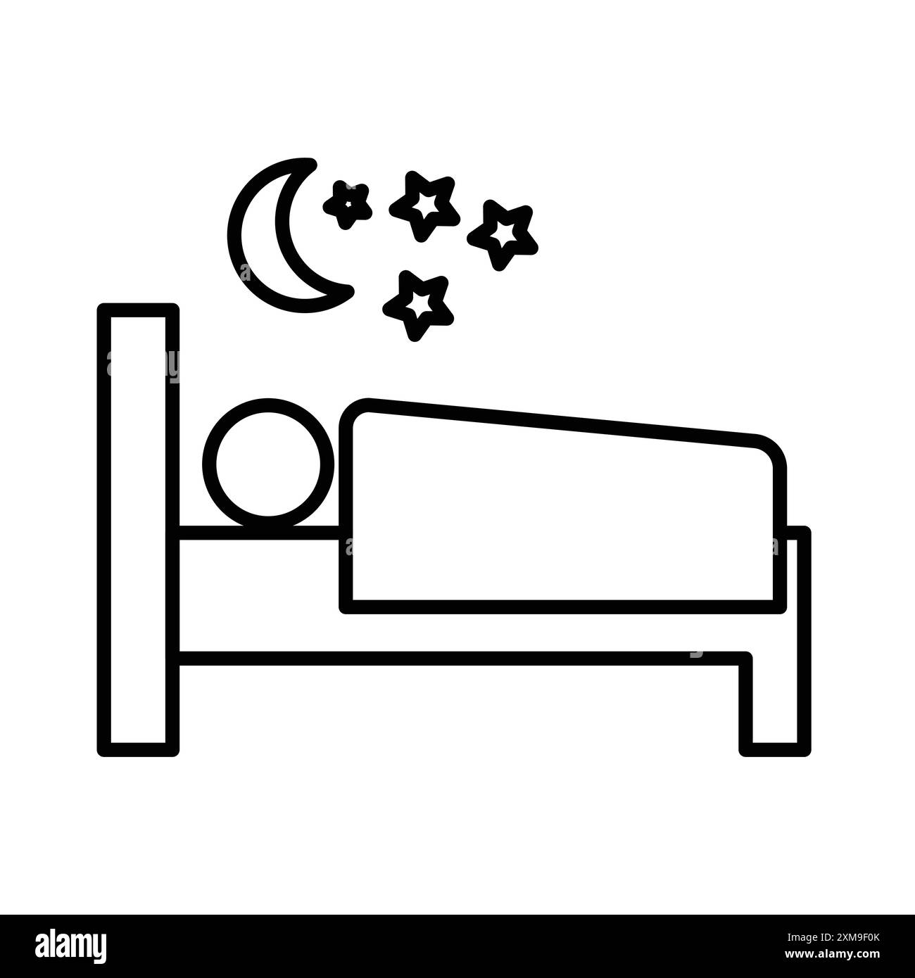 Sleep Icon linear logo mark set collection in black and white for web ...