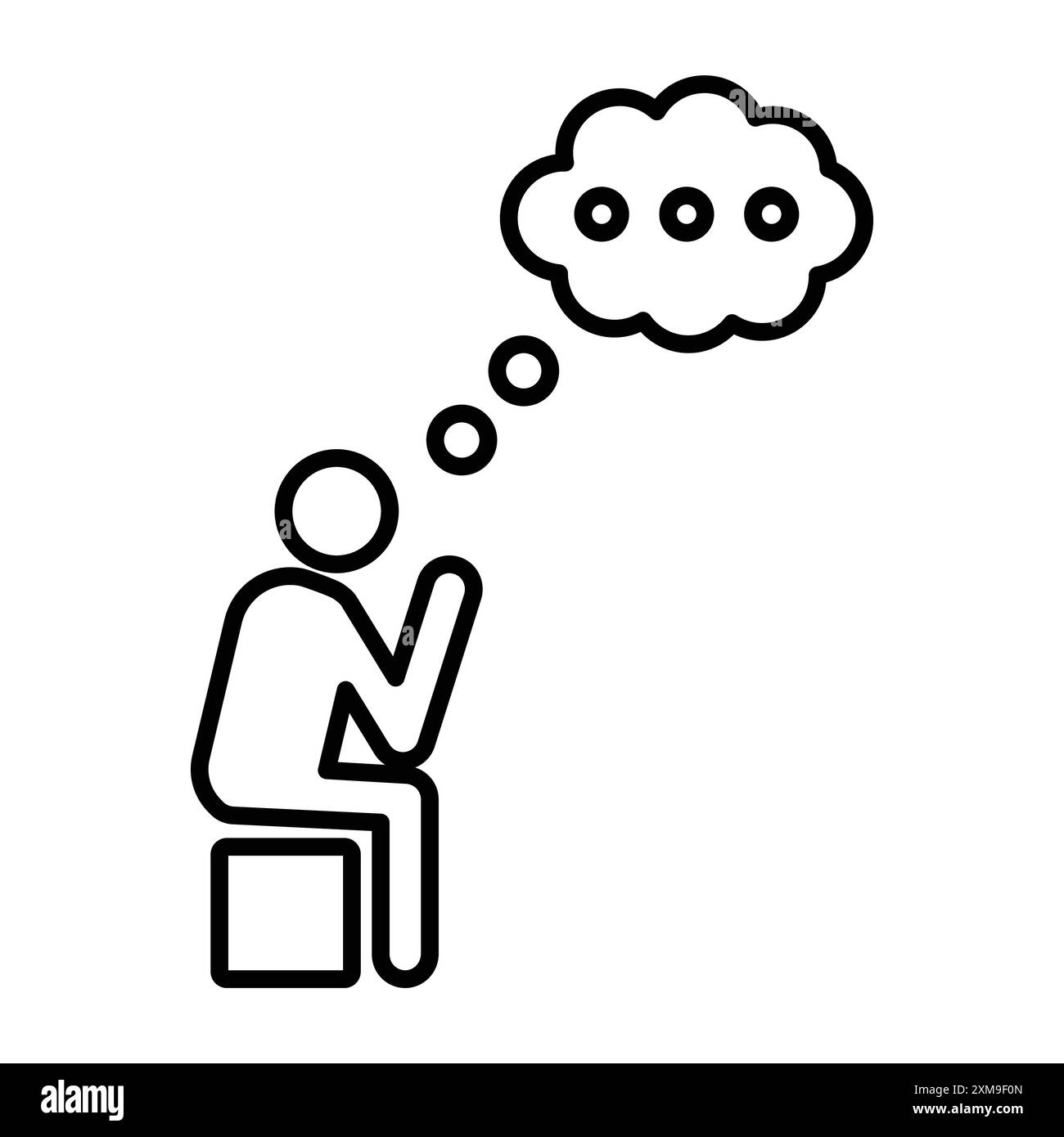 Thinking icon linear logo mark set collection in black and white for ...