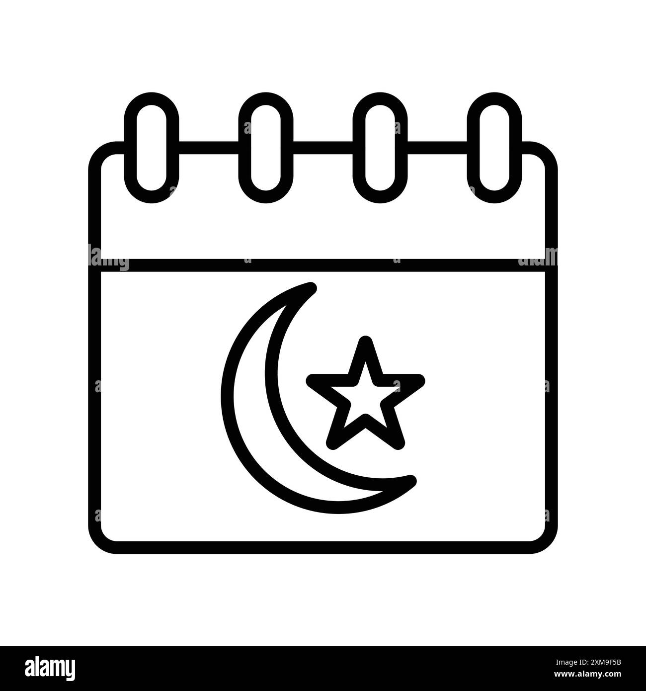 Ramadan Calendar Icon linear logo mark set collection in black and ...
