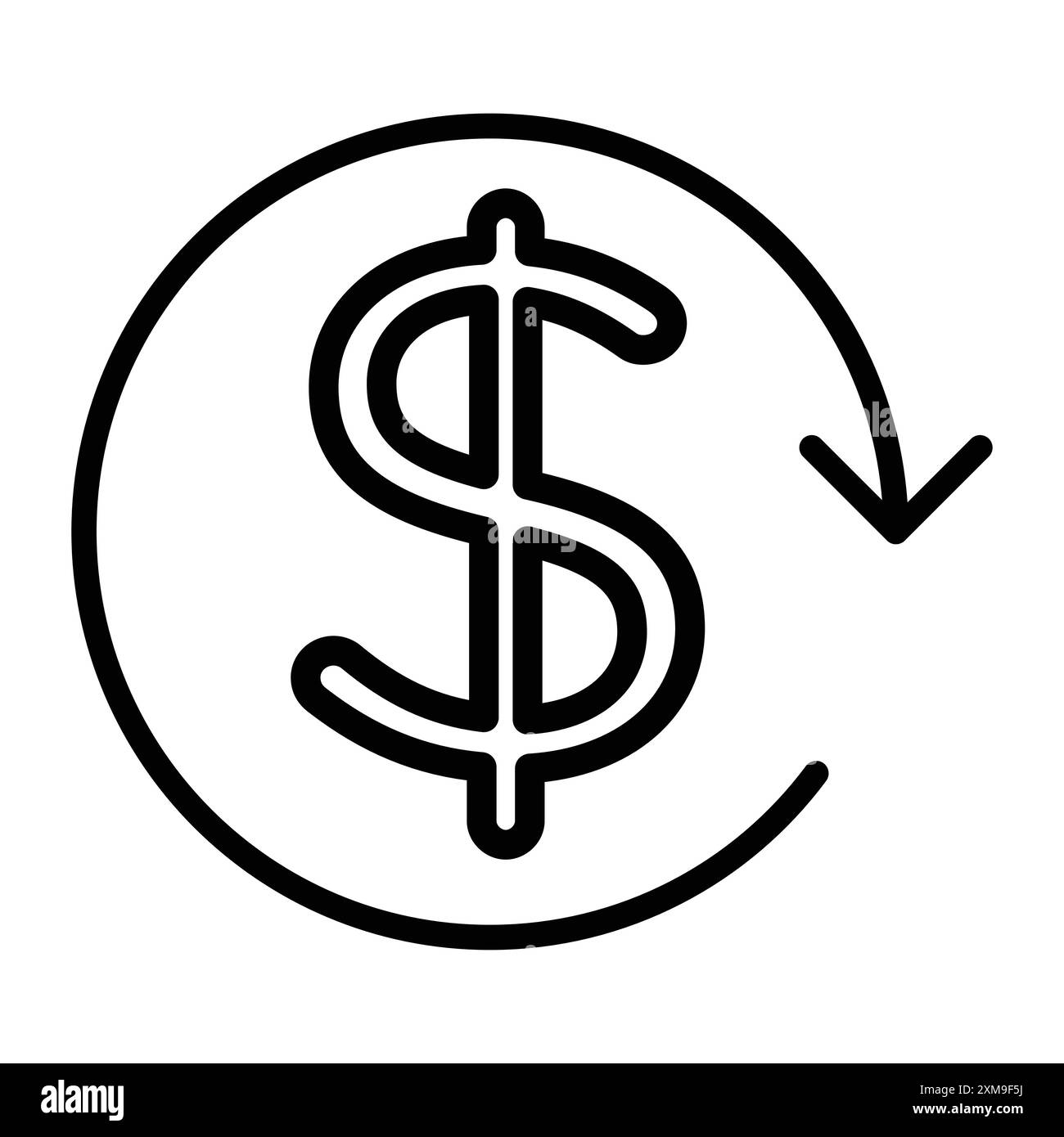 refund money icon linear logo mark set collection in black and white ...