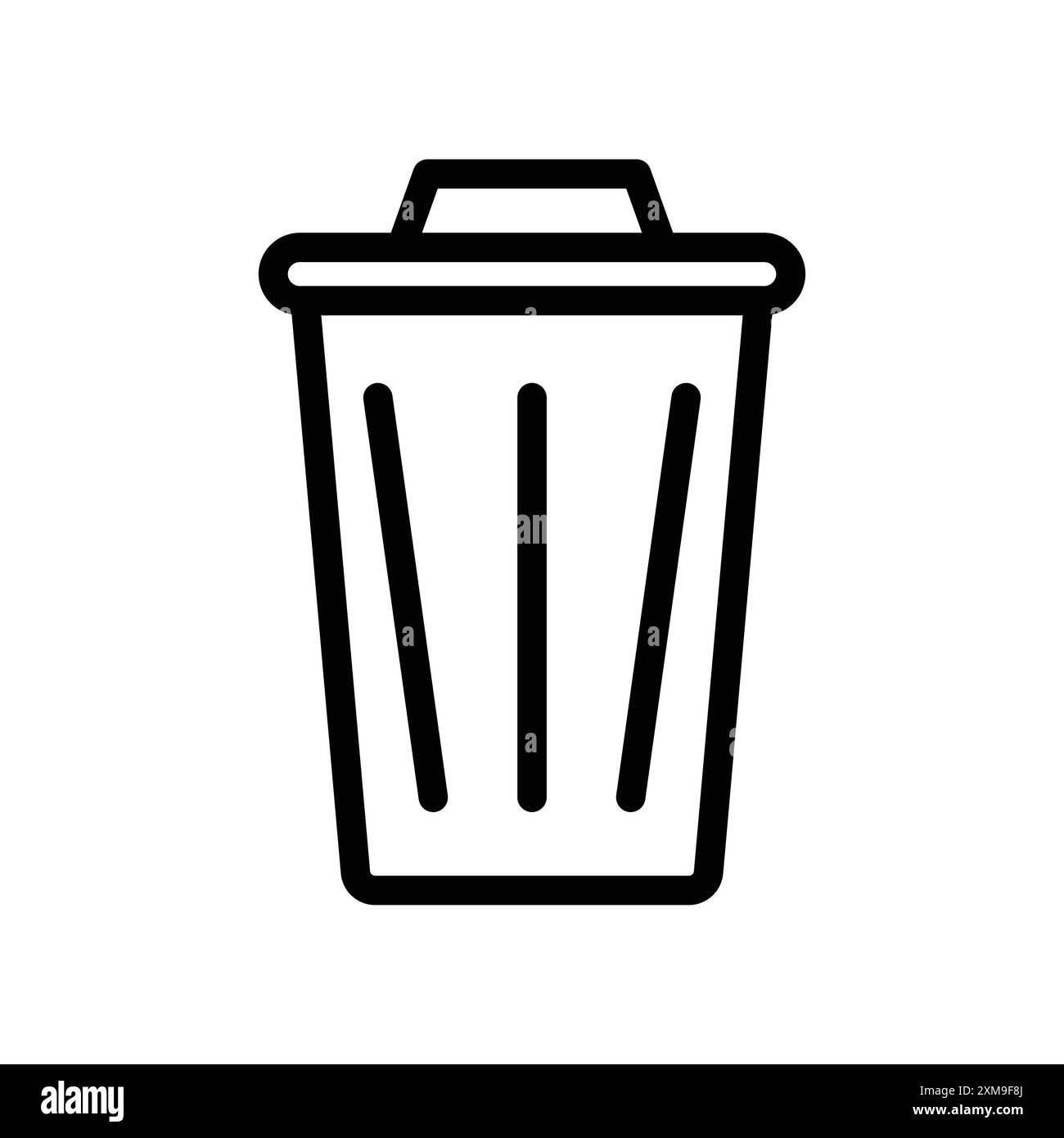 Trash icon linear logo mark set collection in black and white for web ...