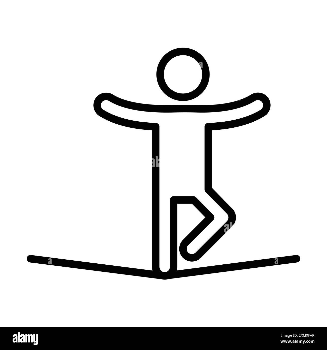 Tightrope walker icon linear logo mark set collection in black and white for web Stock Vector ...