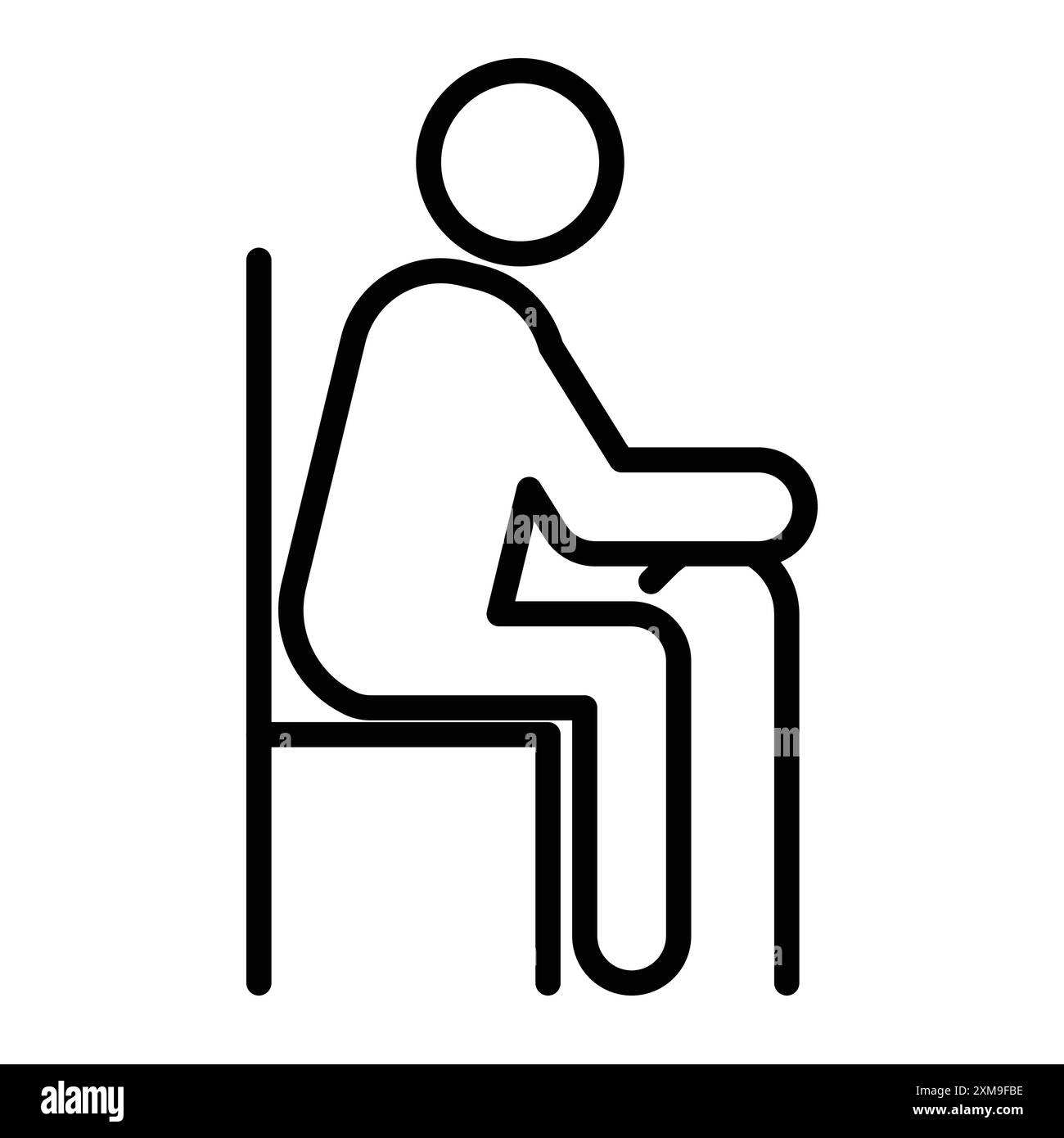 Seniors or old man sitting icon linear logo mark set collection in black and white for web Stock ...