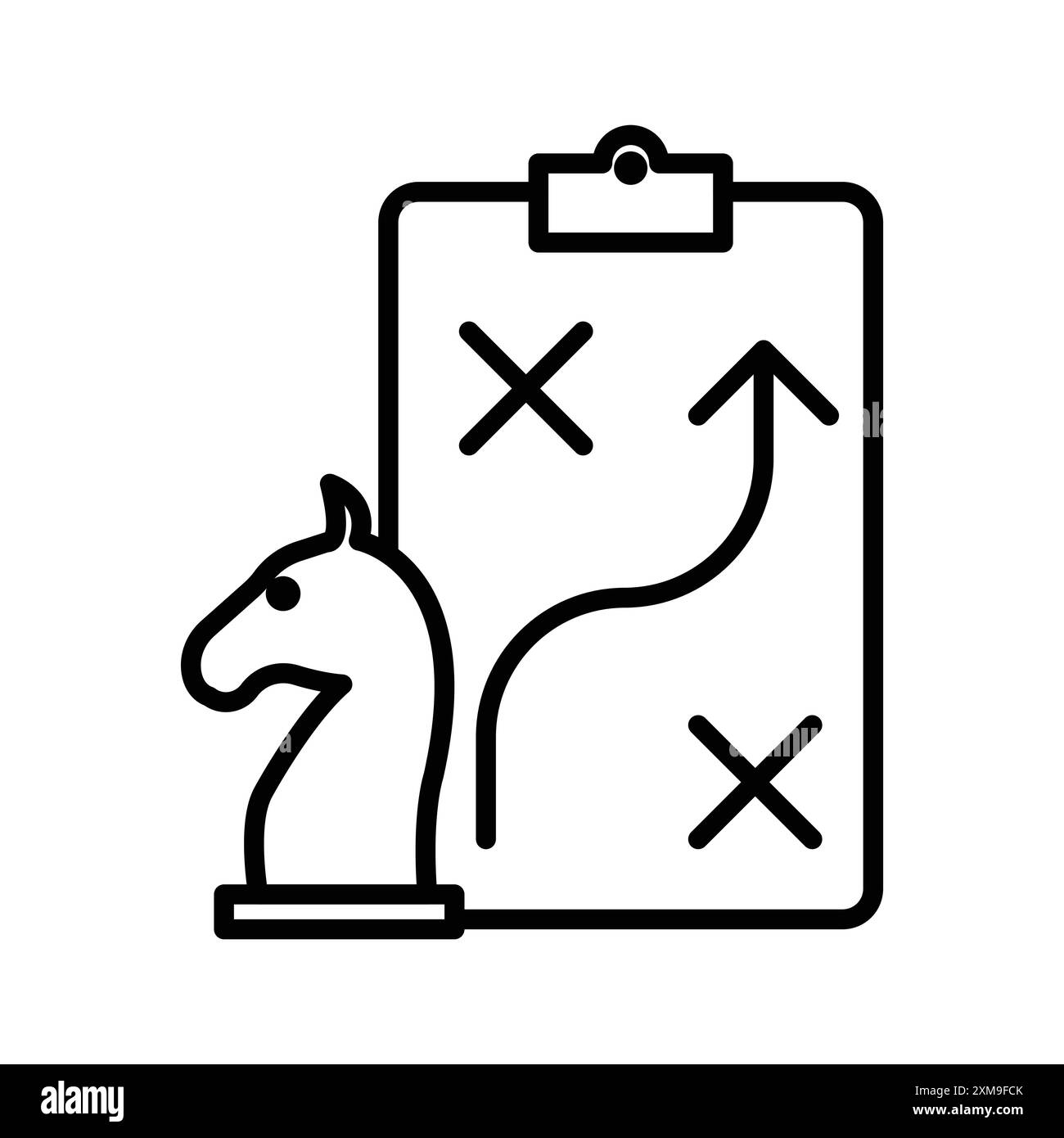 strategy icon linear logo mark set collection in black and white for web Stock Vector Image ...