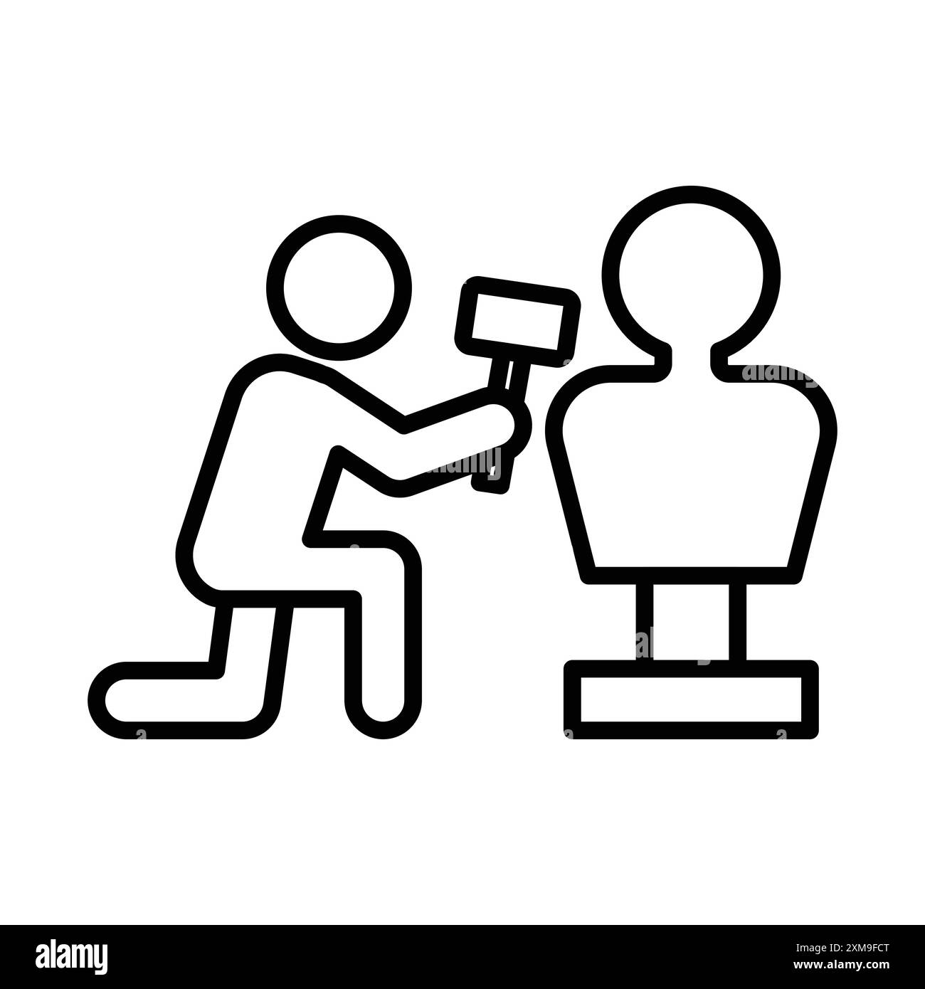 Sculptor icon linear logo mark set collection in black and white for web Stock Vector Image ...