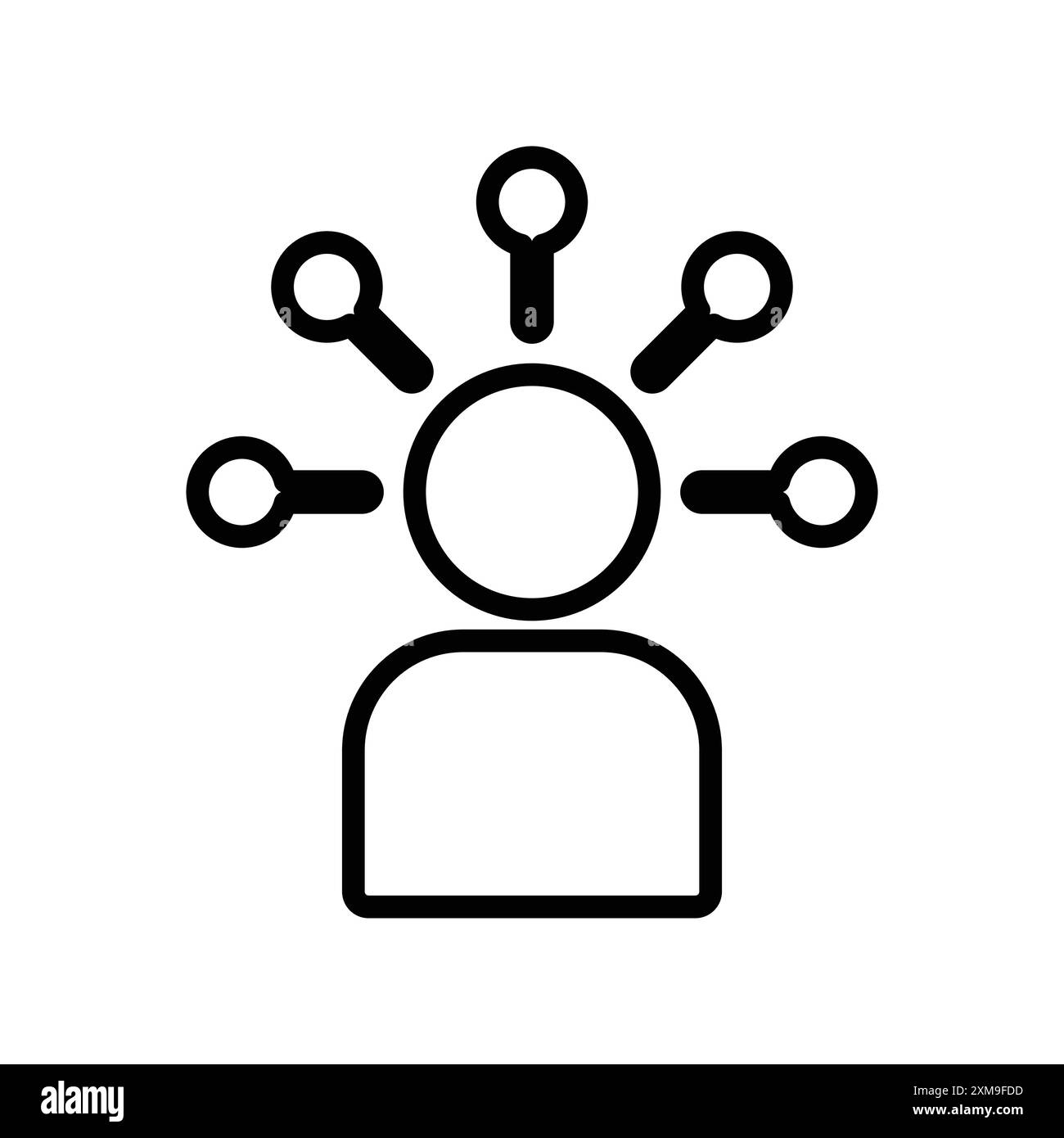 Productive man icon linear logo mark set collection in black and white ...