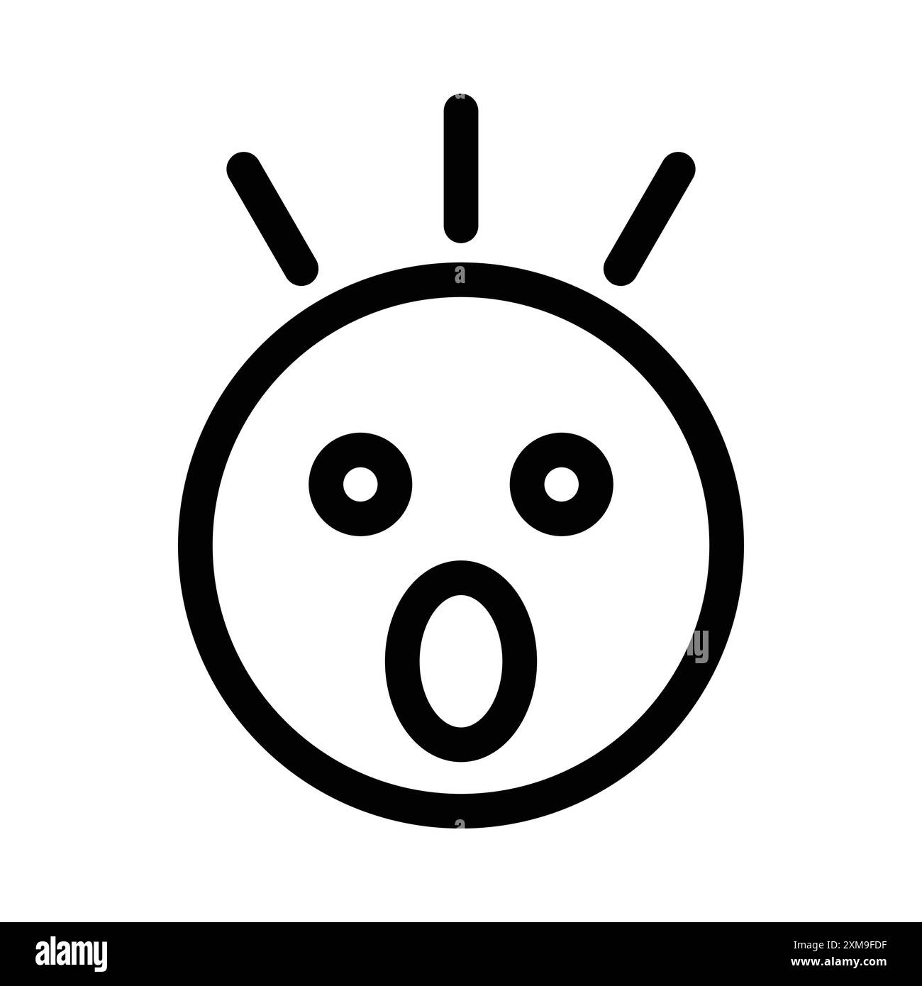 Shocked face icon linear logo mark set collection in black and white ...