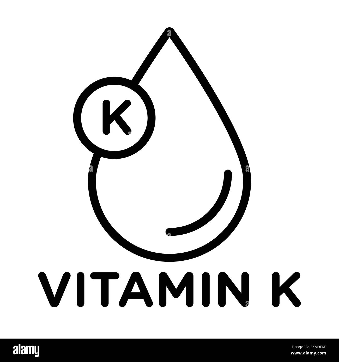 Vitamin K icon linear logo mark set collection in black and white for ...