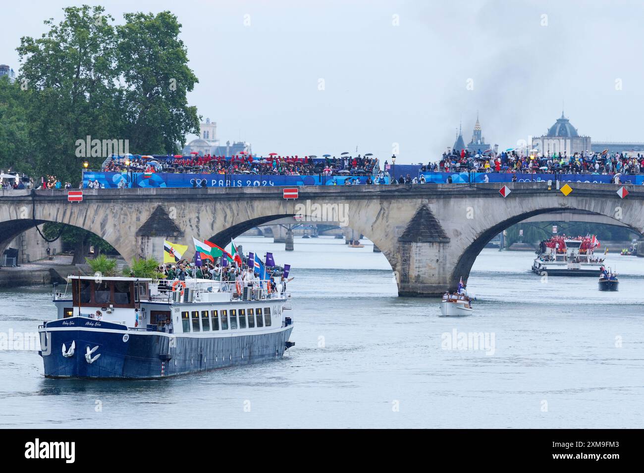 General view during the opening ceremony at the Seine River of the ...