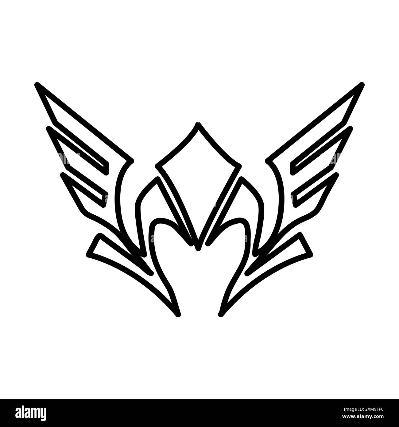 valkyrie icon linear logo mark set collection in black and white for ...