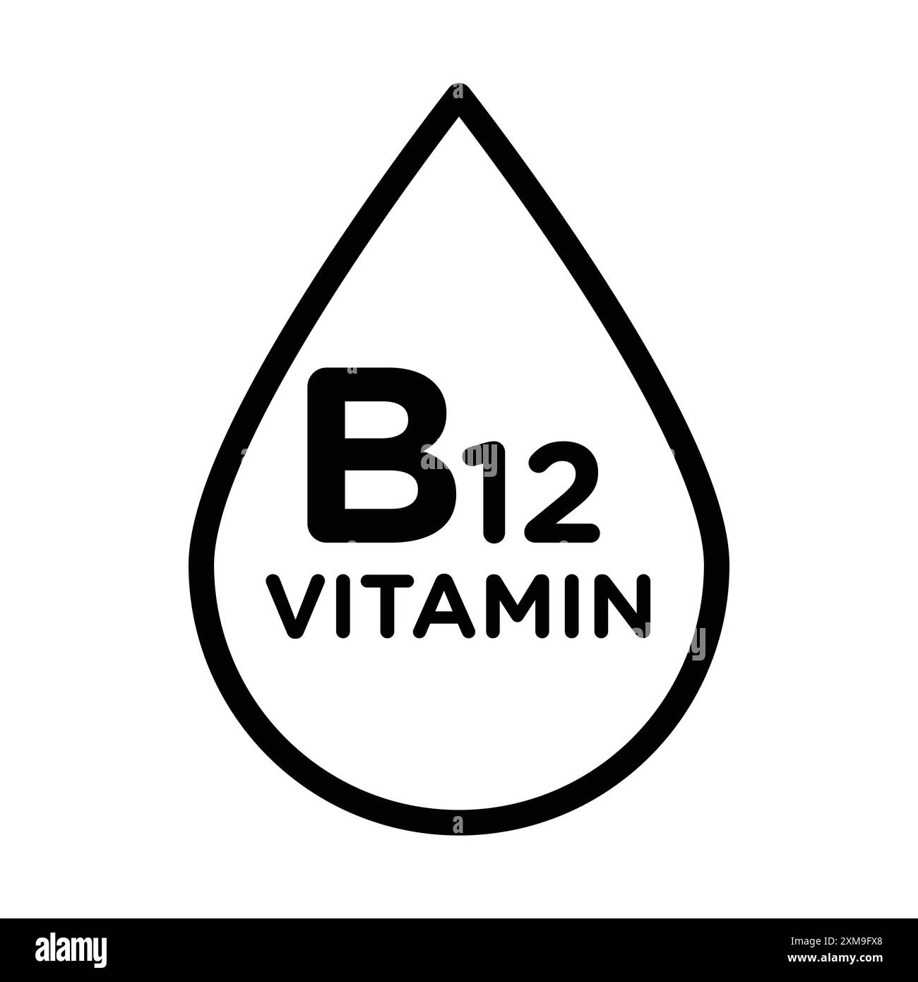 Vitamin B12 drop icon linear logo mark set collection in black and ...