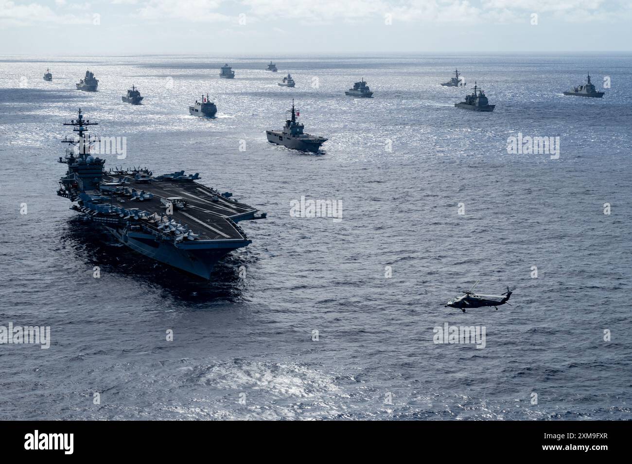 An MH-60S Seahawk helicopter, attached to the “Black Knights” of ...