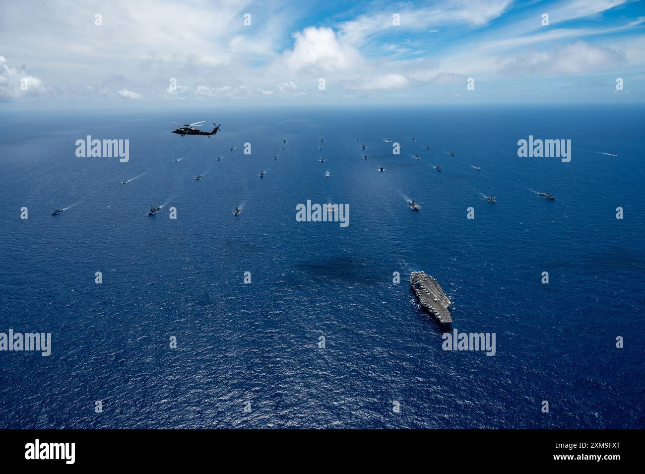 An MH-60S Seahawk helicopter, attached to the “Black Knights” of ...