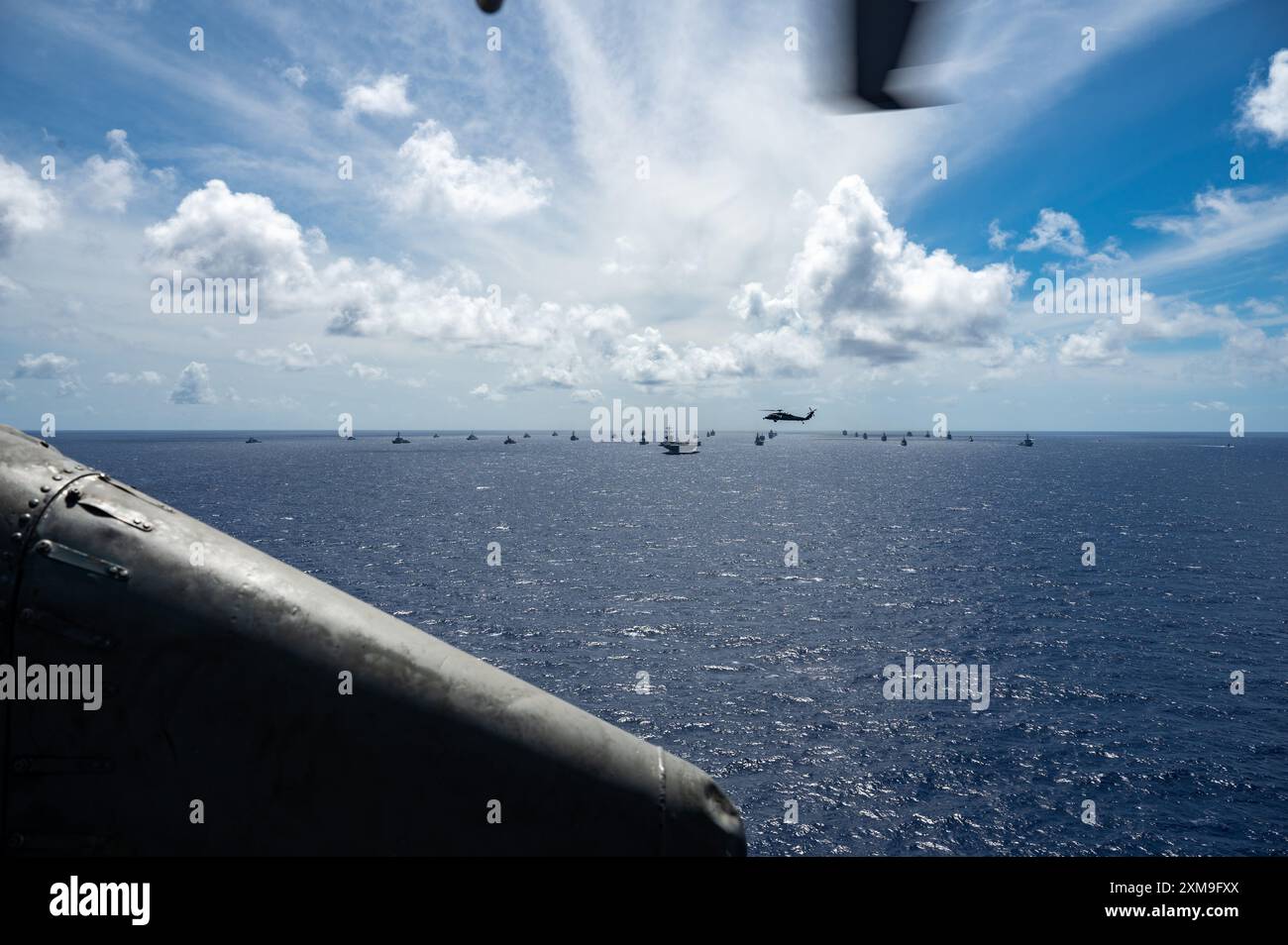 An MH-60S Seahawk helicopter, attached to the “Black Knights” of ...