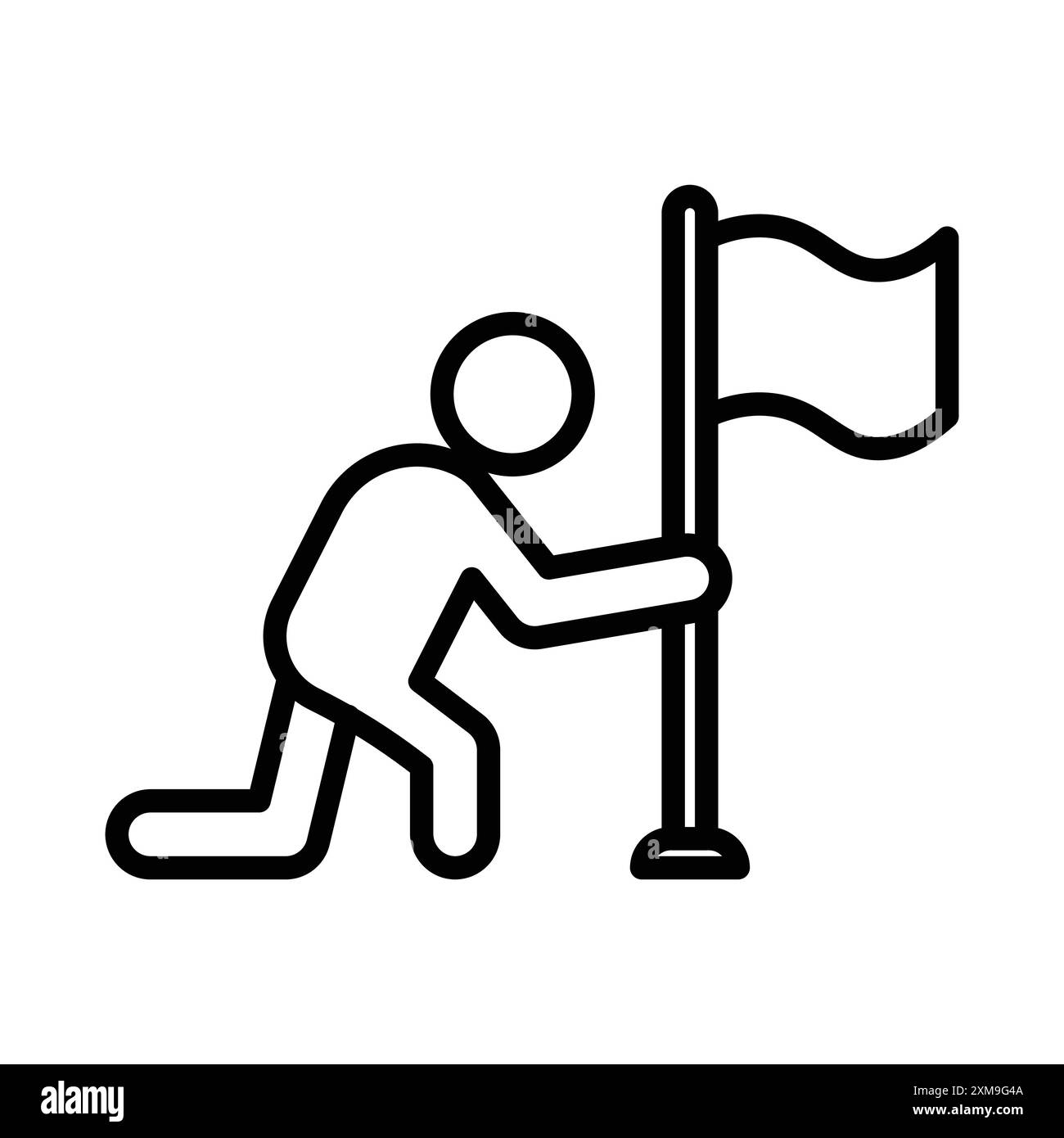 Surrender, capitulate, give up icon linear logo mark set collection in black and white for web ...