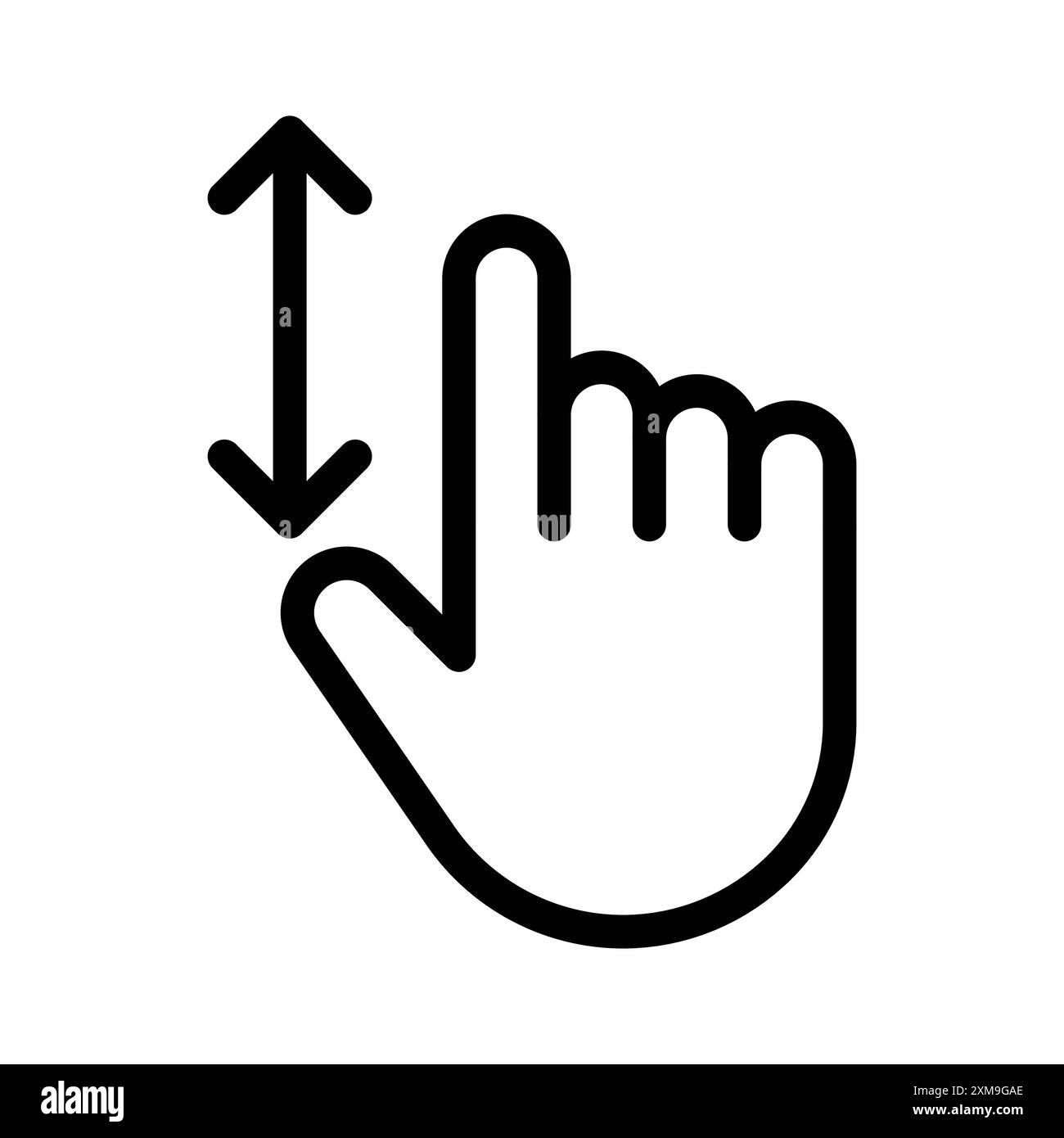 Swipe up and down icon linear logo mark set collection in black and ...