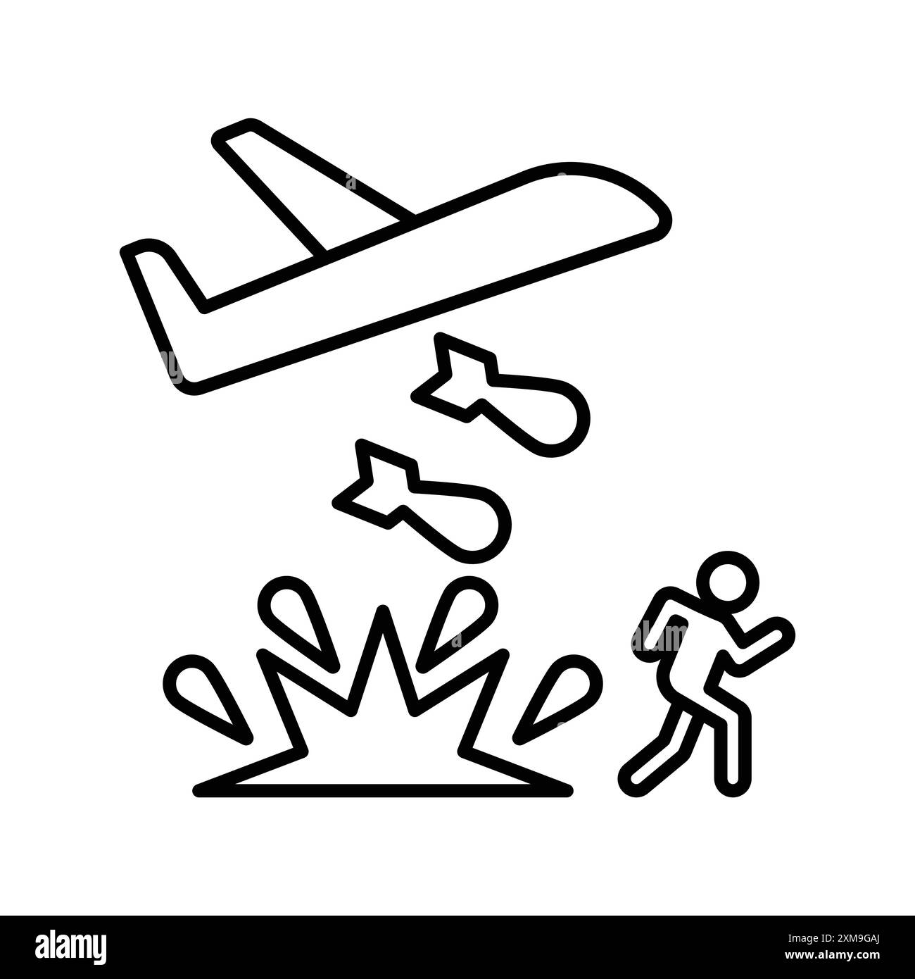 war Refugee icon linear logo mark set collection in black and white for ...