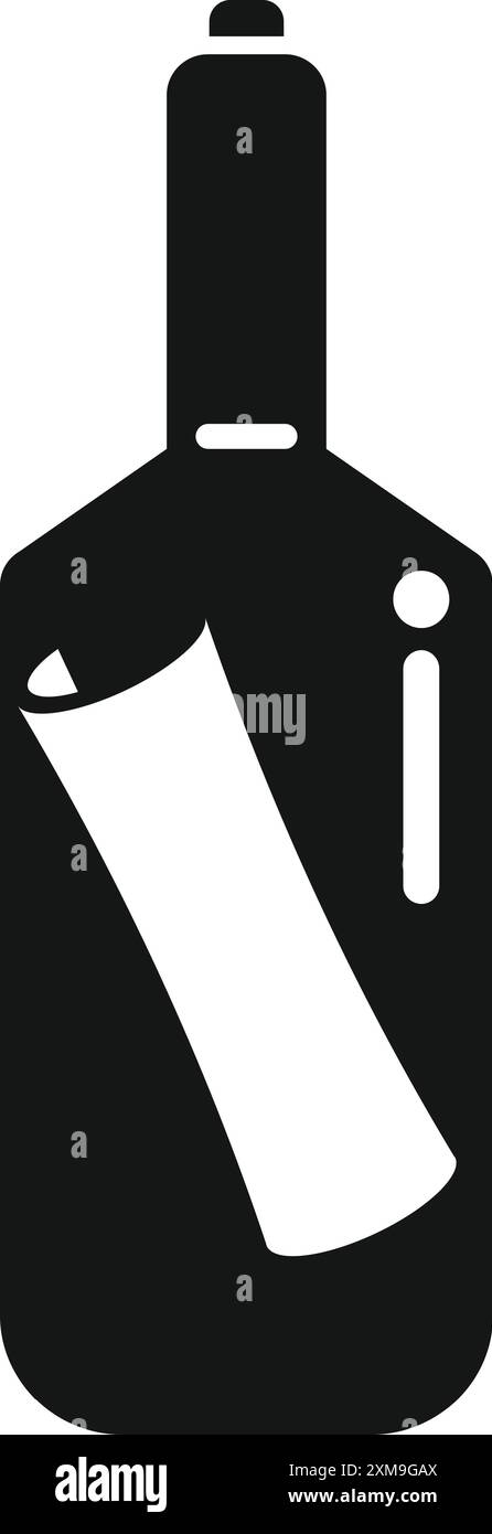 This simple yet evocative icon depicts a rolled up message inside a ...