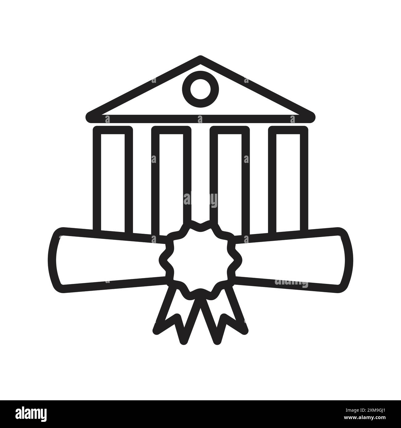 University, college degree icon linear logo mark set collection in ...