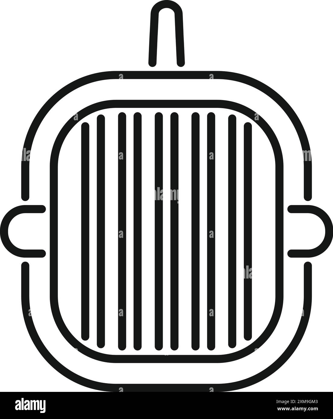 Sandwich maker icon showing the top heating plate closed on a white ...
