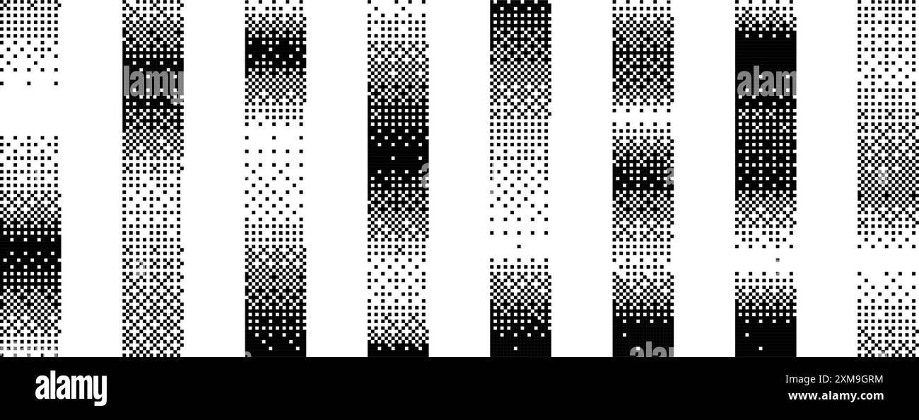 Halftone Vertical Gradient Border Set Bitmap Long Dotted Separator Or