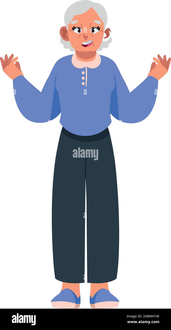 elderly woman is standing Stock Vector Image & Art - Alamy