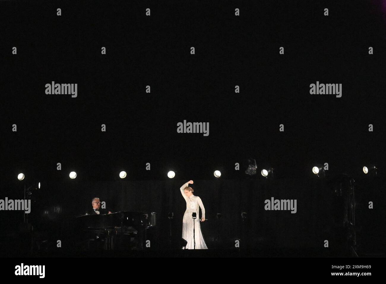 Paris, France. 26th July, 2024. Olympia, Paris 2024, opening ceremony ...