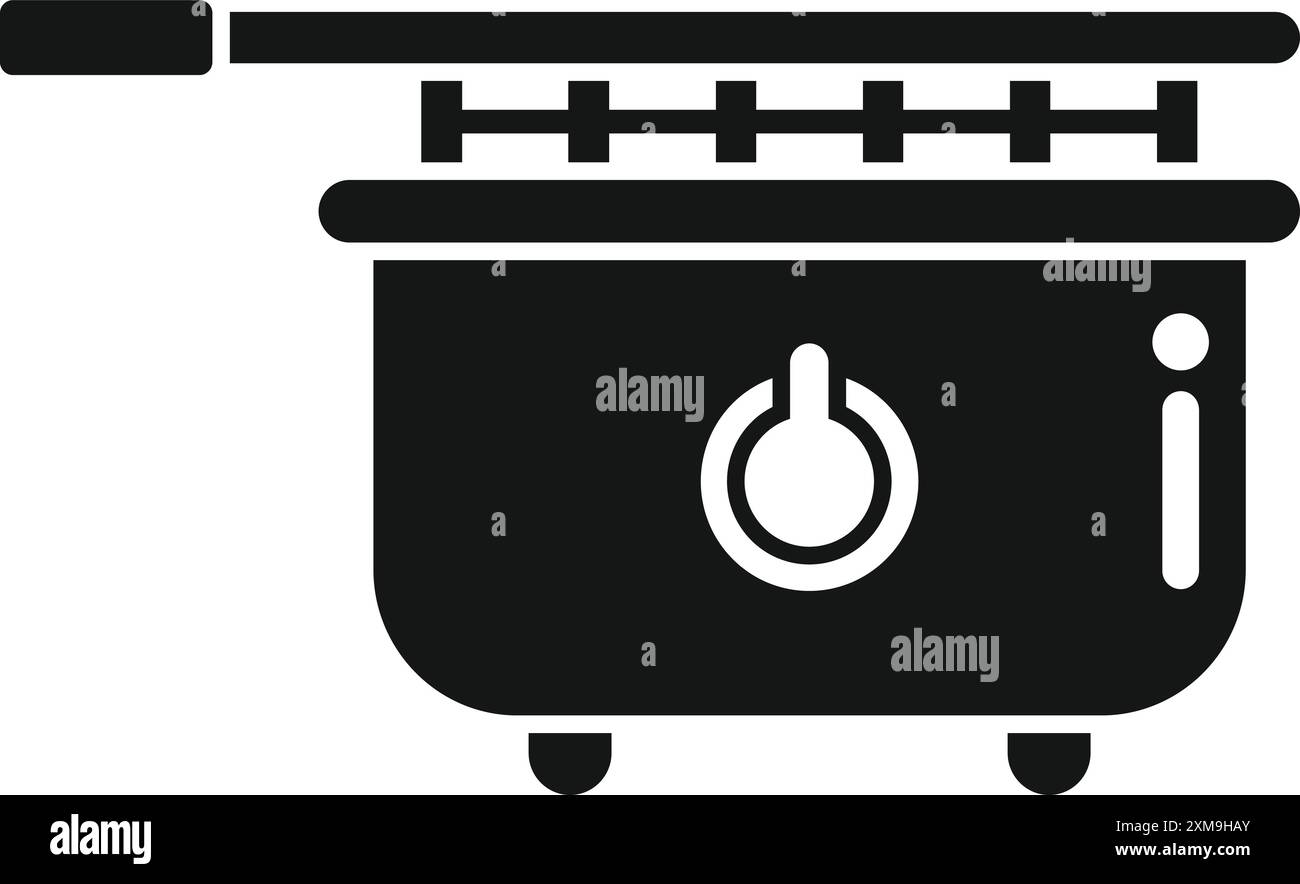 Deep fryer machine raising its basket for frying food Stock Vector ...