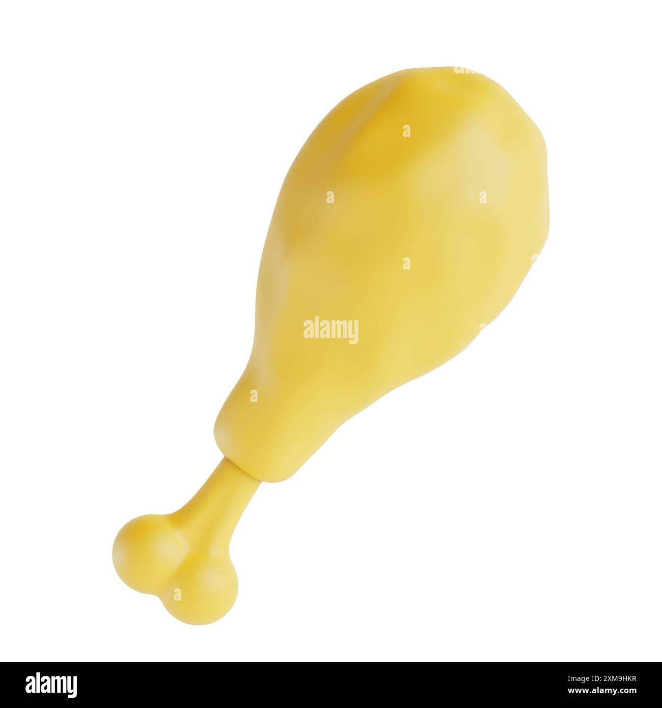 Yellow Cartoon Absrtract Plasticine Chicken Leg with Bone in Clay Style ...